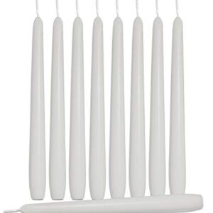 Hyoola Tall Taper Candles - Tapered Candles - White Dripless Candle Sticks - 8 Inch (20cm) - 7 Hour Burn Time (30-Pack)