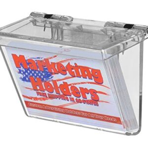 Marketing Holders 3 3/4"W x 2"H Business Card Holder Outdoor Advertising Pack of 1 Printed Material Premium Durable Clear Acrylic Badge Display Ad Box On The Go