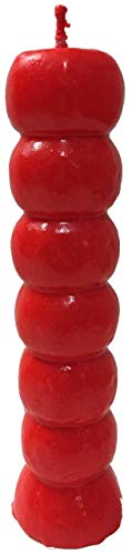 Pine Pentagram 7 Knob Wiccan Pagan Hoodoo Spell Candle (Red)