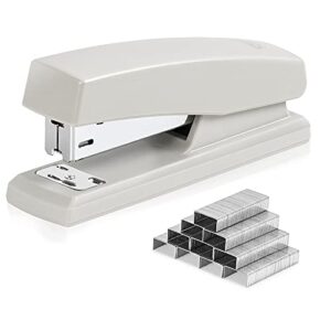 deli stapler, desktop staplers with 640 staples, office stapler, 25 sheet capacity, white