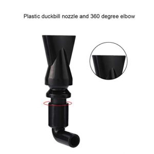 5Pcs Aquarium Fish Tank Water Outlet, Water Outlet Pipe Nozzle Free Rotate Plastic Duckbill Nozzle Fish Tank Pump Fitting Aquarium Duck with Flat Nozzle