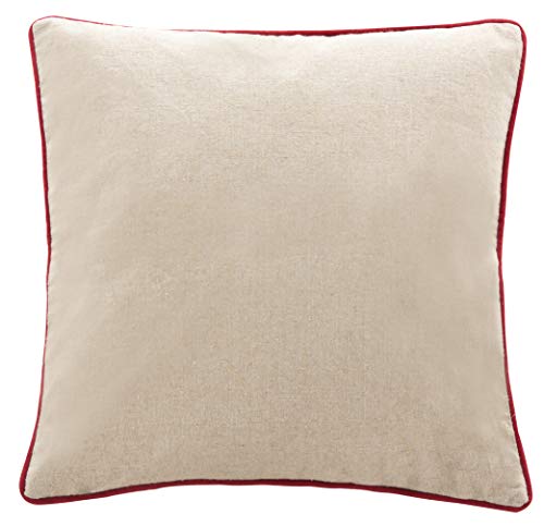 Safavieh Home Merry Green and Red and Beige Christmas 18-inch Decorative Pillow Pillow, 1 Count (Pack of 1)