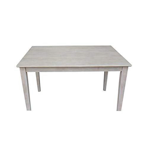 International Concepts Solid Wood Top Table - Dining Height, Washed Gray Taupe