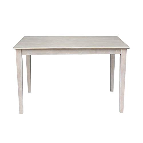 International Concepts Solid Wood Top Table - Dining Height, Washed Gray Taupe