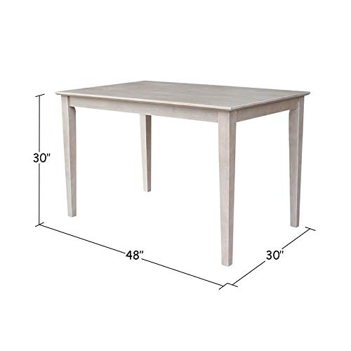 International Concepts Solid Wood Top Table - Dining Height, Washed Gray Taupe