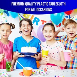 NORZEE 12-Pack White Premium Disposable Plastic Tablecloths, 54" x 108" Plastic Table Cloths for Parties Disposable, Decorative Rectangle Table Cover