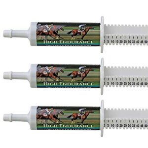 high endurance oral paste horse supplement for horses—3-pack. electrolytes, vitamins and minerals to help prevent dehydration. three 60-ml easy-dose syringes. cox veterinary lab. made in usa.