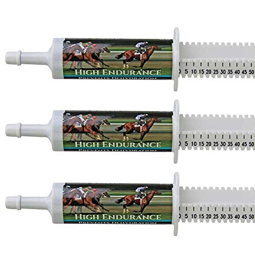 High Endurance Oral Paste Horse Supplement for Horses—3-Pack. Electrolytes, Vitamins and Minerals to Help Prevent Dehydration. Three 60-ml Easy-Dose Syringes. Cox Veterinary Lab. Made in USA.