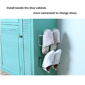 H2solution Hanging Shoes Rack, Strong Self Adhesive Shoes Holder Storage Organizer, Door Shoe Hangers Shoe Shelf Holder, Shoe Rack Hanging Over the Wall for Hanging Shoes (2 Pack,Black)