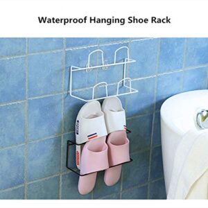 H2solution Hanging Shoes Rack, Strong Self Adhesive Shoes Holder Storage Organizer, Door Shoe Hangers Shoe Shelf Holder, Shoe Rack Hanging Over the Wall for Hanging Shoes (2 Pack,Black)