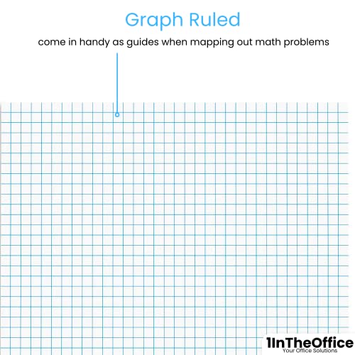 1InTheOffice Graph Pads, 8.5" x 11", Quadrille Pad 8.5 x 11, 50 Sheets/Pad (6 Pack)