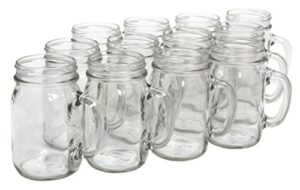 north mountain supply - nms j40014 - no lids glass pint mug handle mason drinking jars - case of 12