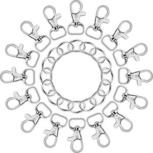 SANNIX 120 Pcs Keychain Clip Hooks with D Ring Include 60Pcs Swivel Snap Hooks Lanyard Clip and 60Pcs D Ring for Purse Hardware Sewing Projects (1/2” Inside Width)