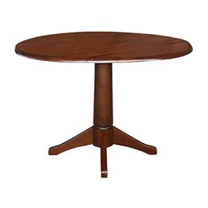 IC International Concepts International Concepts 42 in. Round Dual Drop Leaf Pedestal Espresso Dining Table