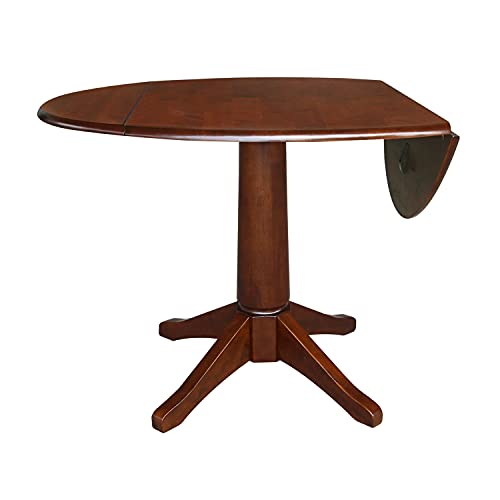 IC International Concepts International Concepts 42 in. Round Dual Drop Leaf Pedestal Espresso Dining Table