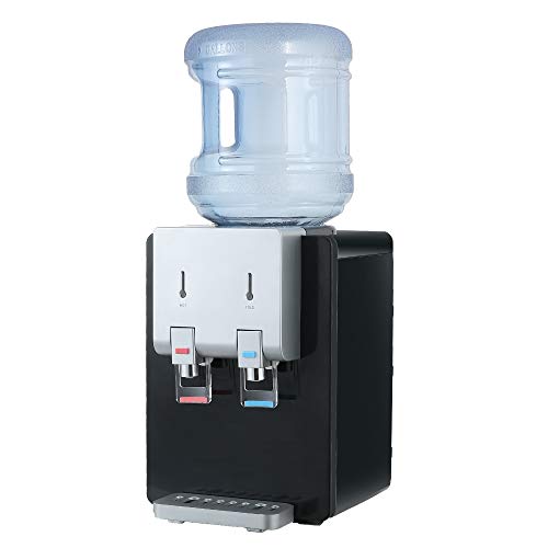 Amay Desktop Water Cooler Dispenser Top Loading Water Dispenser Hot & Cold Water Coolers with Child Safety Lock Drinking Fountain