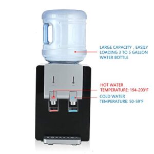 Amay Desktop Water Cooler Dispenser Top Loading Water Dispenser Hot & Cold Water Coolers with Child Safety Lock Drinking Fountain