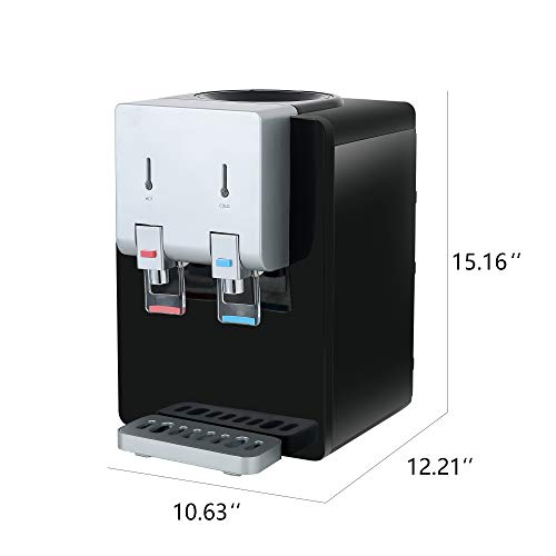 Amay Desktop Water Cooler Dispenser Top Loading Water Dispenser Hot & Cold Water Coolers with Child Safety Lock Drinking Fountain