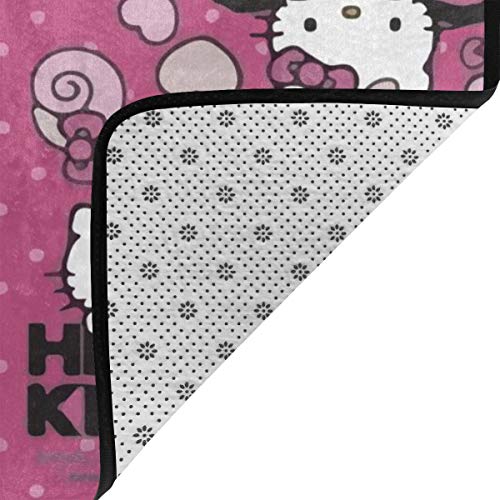 Xzcxyadd Super Soft Indoor & Outdoor Modern Hello Kitty Party Tim Area Rugs,Suitable for Children Bedroom Home Decor Nursery Rugs- 80 X 58 in