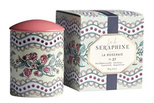 l'or de seraphine la roseraie scented candle | fragrance no. 27 | floral & fruity notes | 45 hour burn time | luxury scented candle for home & leisure | 6.4 oz