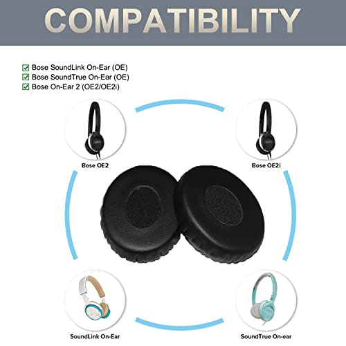 OE2 Replacement Ear pad Cushions Earpads Kit Compatible with Bose OE2 OE2i Soundtrue SoundLink On-Ear Headset Over-Ear Headphones (Black)