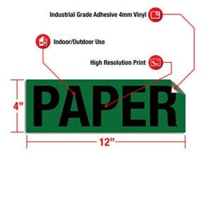 Extra Large 12 Inch Trash Recycle Labels by Citadel Black - 8 Pack of Large Stickers, UV and Weather Resistant, Huge Stickers Mean Easy Visibility