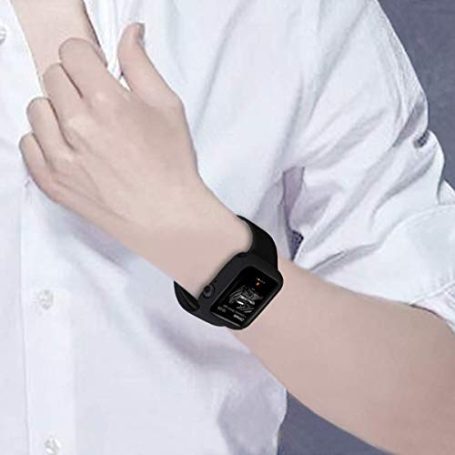 Hontao Ultra Thin Soft TPU Shockproof Bumper Case for iWatch Apple Watch Series SE 6/5/4 Black 44mm