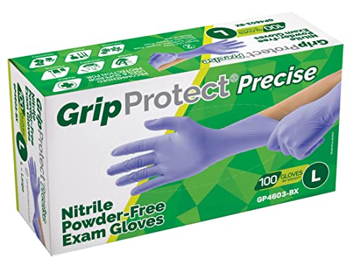 GripProtect Precise Nitrile Exam Gloves | 4 Mil | Chemo-Rated | (Large, 100)