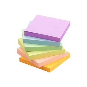 early buy pop up 3x3 sticky notes self-stick notes 6 pads, 6 pastel color, 100 sheets/pad