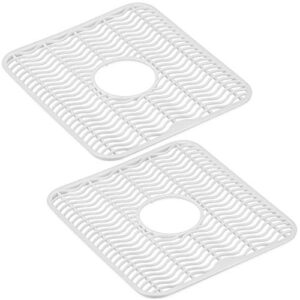 decorrack 2 sink protectors, 12 x 11 inches each, kitchen sink dish rack, protect sink from stains, damage, scratches, dishwasher safe sink grid for kitchen (2 pack)