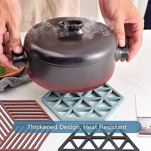 Silicone Trivet Mats and Hot Pads 8 Pcs 5.63 4.92 in Hexagon Heat Multifunction Kitchen Tool for Bowl Mats, Dish Mats Placemats