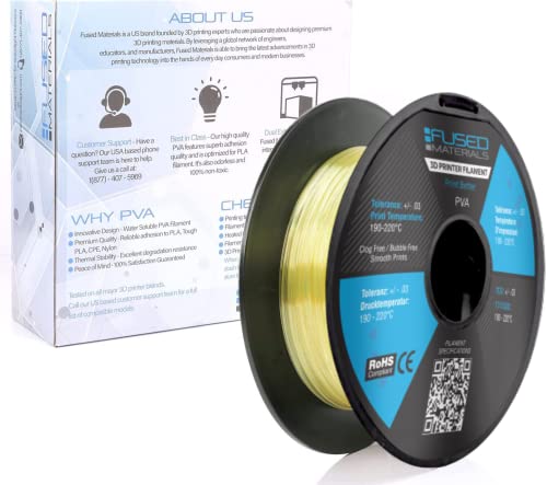 Fused Materials PVA 3D Printer Filament, 1.75mm, 0.5kg roll