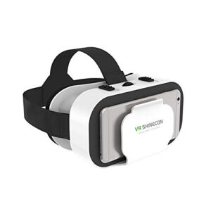 vr headset for cellphone, universal adjustable lightweight vr glasses without headphone for mobile games & movies, compatible 4.7-6.2 inch iphone or android, white