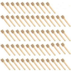 wefoo 100 pack mini 3 inch portable wooden honey dipper sticks for honey jar dispense drizzle honey, wedding party favors