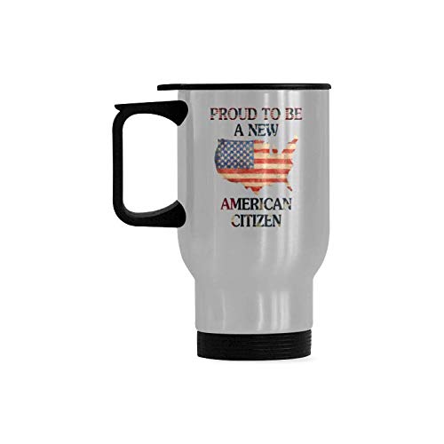 New American Citizen Coffee Mug American Citizenship Flag Stainless Steel Travel Mug 14 Ounce For US Citizen Gift Mug