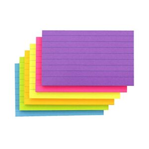 Early Buy Lined Sticky Notes with Lines 3x5 Self-Stick Notes 6 Bright Color 6 Pads, 70 Sheets/Pad