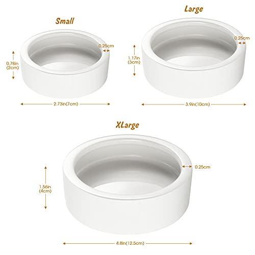 Reptile Food Dish Bowl, Worm Water Dish Small (2.75in) Lizard Gecko Ceramic Pet Bowls, Mealworms Bowls for Leopard Bearded Dragon Chameleon Hermit Crab Dubia Cricket Anti-Escape Mini Superworm Feeder