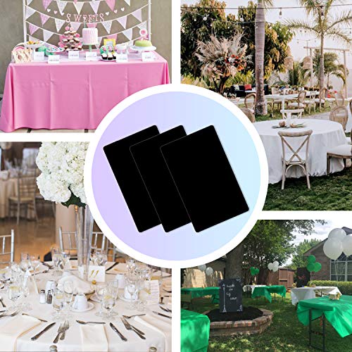 Plastic Tablecloths for Rectangle Tables 3 Pack 54" x 108" Party Table Cloths Disposable for 6 to 8 Foot Tables Indoor or Outdoor Parties Birthdays Weddings Christmas Anniversary Buffet Table (Black)