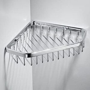 SANLIV Corner Shower Caddy Basket,Shampoo Holder for Shower Wall,Inside Shower Shelf Bathroom Organizer,Solid Brass Material in Polished Chrome