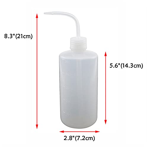 Antrader Plastic Watering Bottle, Succulent Squeeze Watering Can Gardening Tools with Bend Mouth and Scale Mark, 500ML