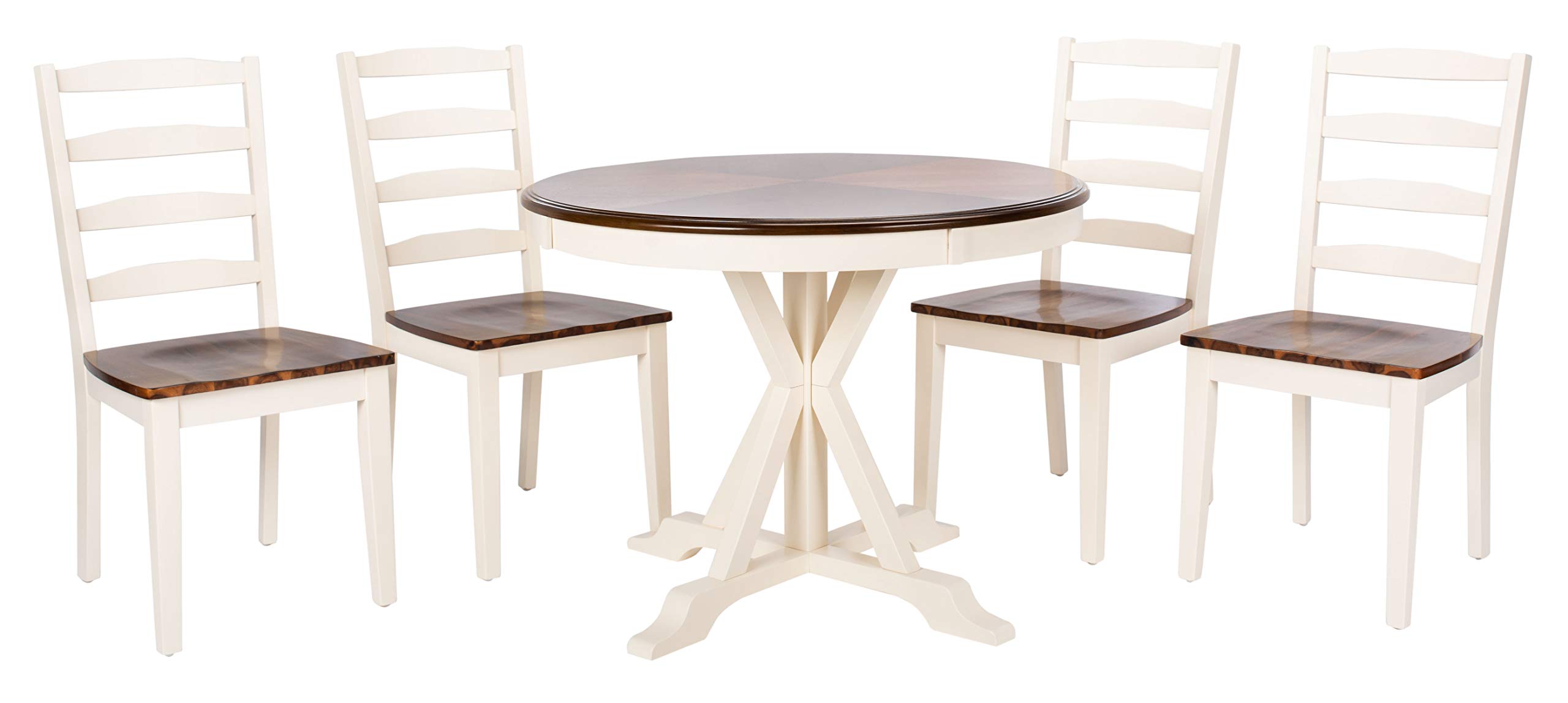 Safavieh Home Collection Shay White and Natural 5-piece Dining Set