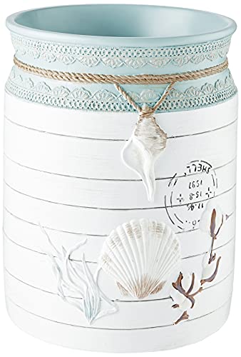 Avanti Linens - Waste Basket, Decorative Trash Can for Home or Office, Farmhouse Chic Bathroom Accessories (Farmhouse Shell Collection)