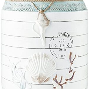 Avanti Linens - Waste Basket, Decorative Trash Can for Home or Office, Farmhouse Chic Bathroom Accessories (Farmhouse Shell Collection)