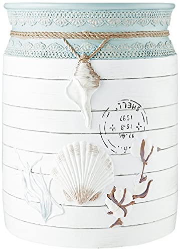 Avanti Linens - Waste Basket, Decorative Trash Can for Home or Office, Farmhouse Chic Bathroom Accessories (Farmhouse Shell Collection)