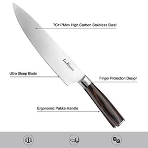 LauKingdom Chef's Knife 8 Inch High Carbon German Stainless Steel with Ergonomic Handle, Super Sharp, Cooking Knife with Gift Box