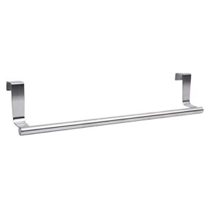 v-shine metal bathroom over cabinet door towel rack holder - storage organizer bar for hanging washcloths, towels rack