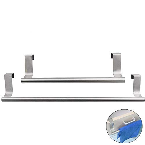 V-Shine Metal Bathroom Over Cabinet Door Towel Rack Holder - Storage Organizer Bar for Hanging Washcloths, Towels Rack