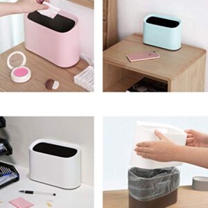 Original Mini Trash Can, Small Waste Garbage Basket Bin for Desk Office Kitchen, Makeup Holder for Bedroom Bathroom, 100 Plastic Bags (White-Value)