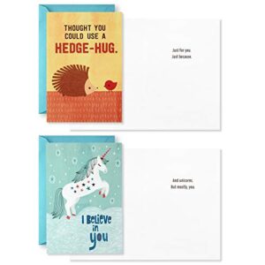 Hallmark Encouragement Cards Assortment For Kids Or Adults (12 Cards and Envelopes, 12 Stickers), Model: 5STZ5110