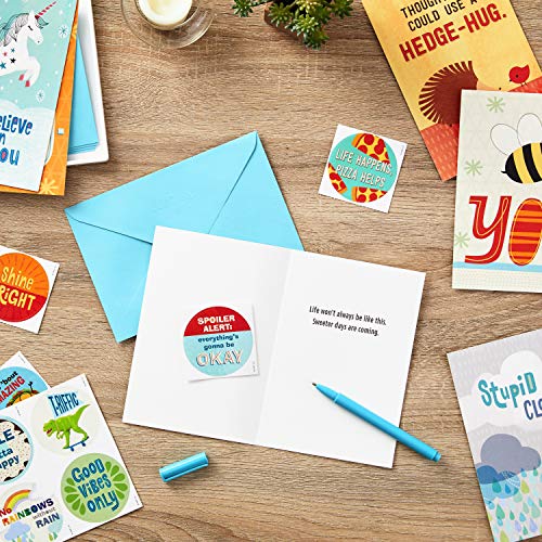 Hallmark Encouragement Cards Assortment For Kids Or Adults (12 Cards and Envelopes, 12 Stickers), Model: 5STZ5110